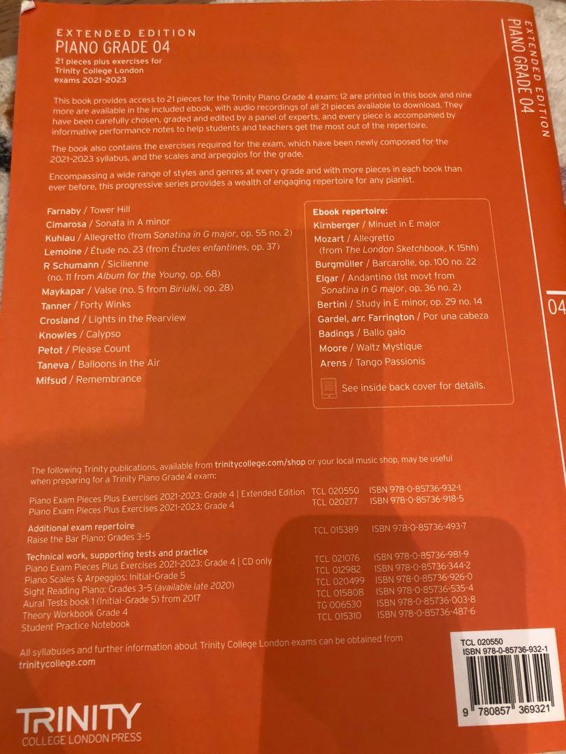 Trinity Grade 4 Piano Exam Book 2021-2023, Hobbies & Toys, Books ...