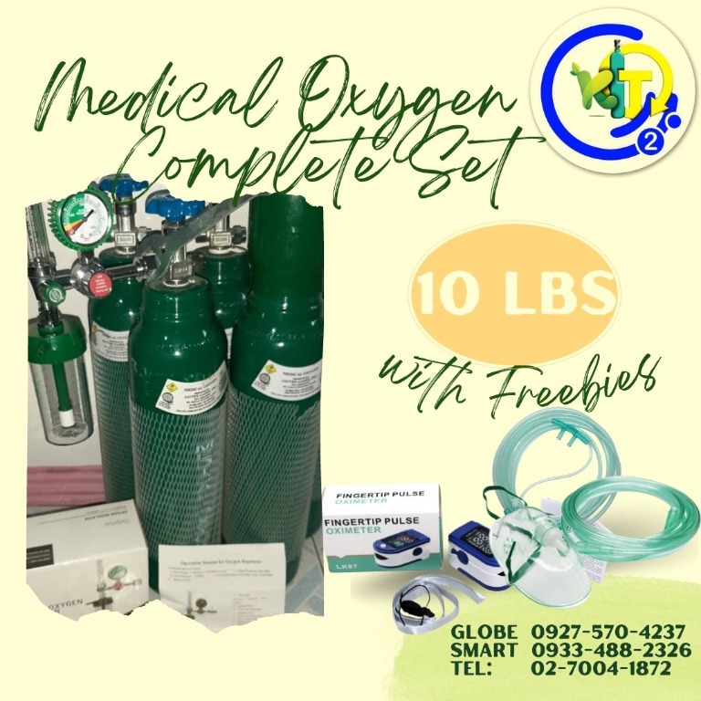 10LBS Medical Oxygen Tank Complete Set, Health & Nutrition, Medical ...