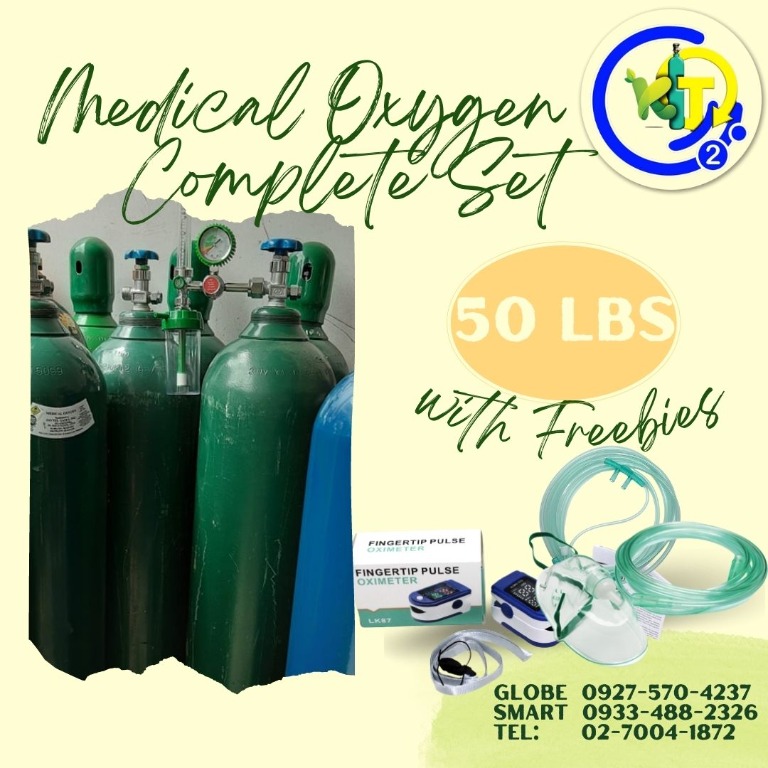 50LBS Medical Oxygen Tank Complete Set, Health & Nutrition, Medical ...