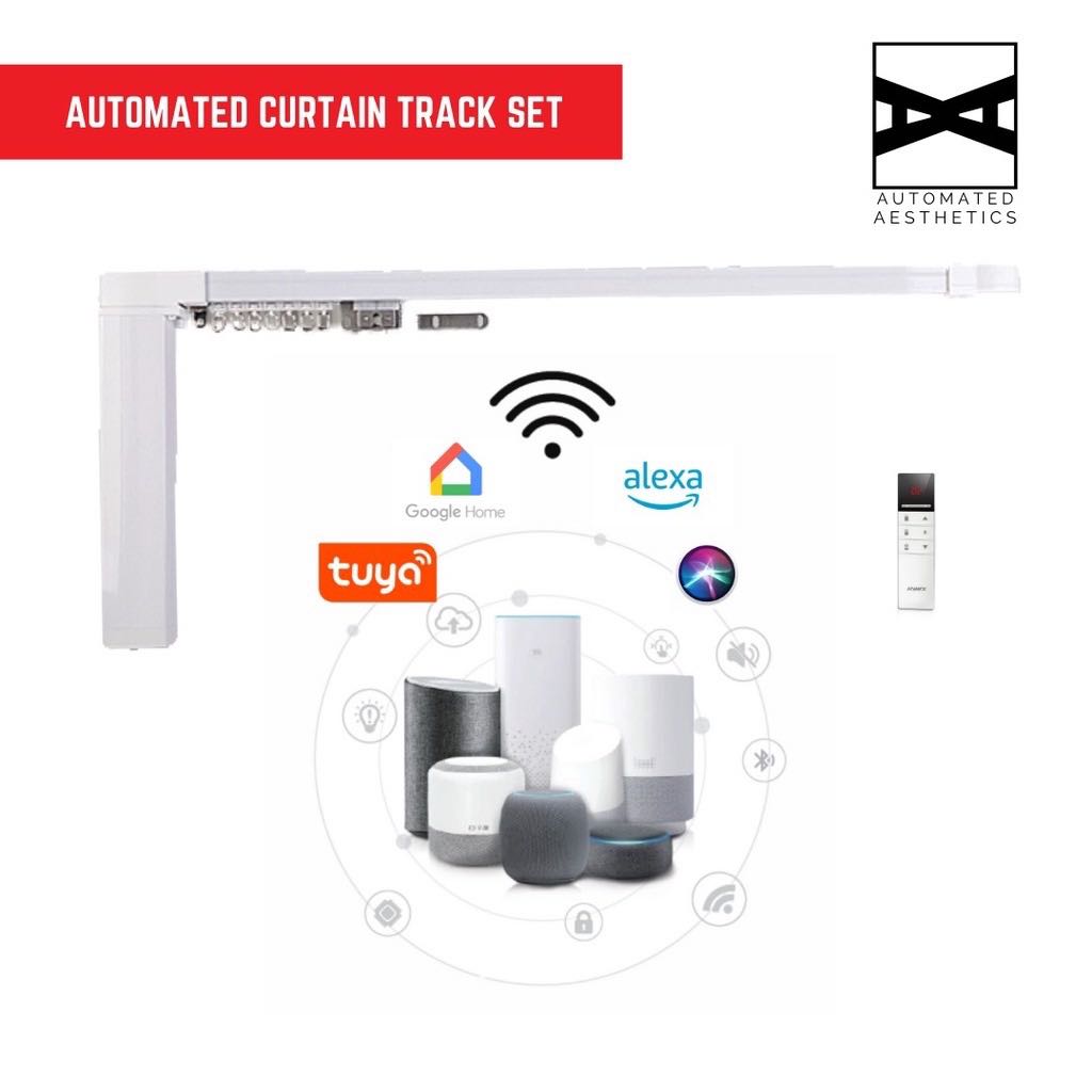 Automated Curtain Track Set, Furniture & Home Living, Home Decor ...