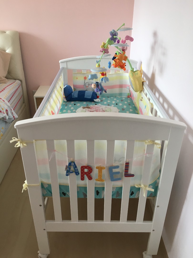 Babyhood classic curve cot 4 in 1 white, Babies & Kids, Baby Nursery ...