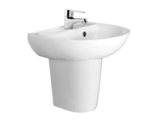 Bathroom Sink Lavatory HCG Semi Pedestal Solid Porcelain, Furniture ...