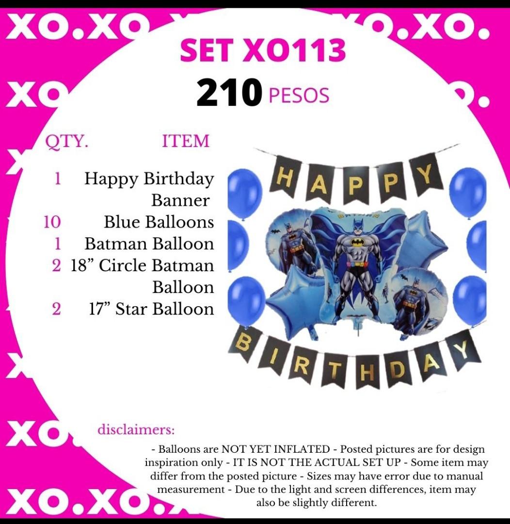 Batman Theme Party Decoration with Happy Birthday Banner Blue Balloons ...