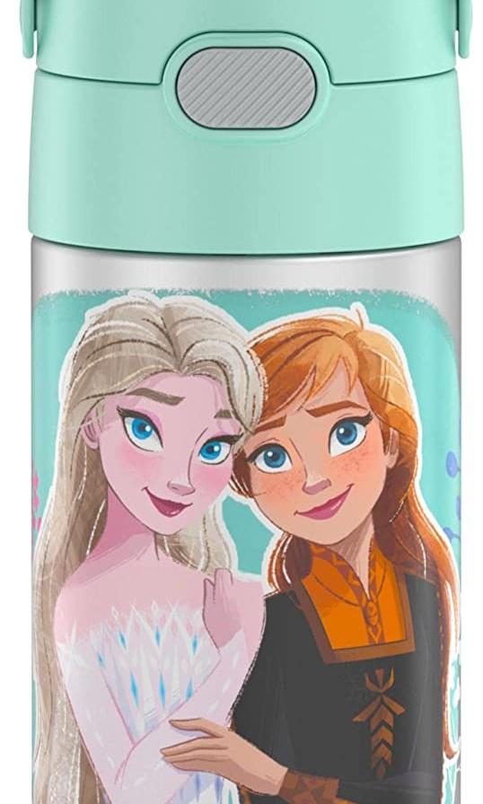 Authentic THERMOS FUNTAINER 12oz Disney Frozen Stainless Steel Vacuum Insulated Kids Straw Water ...