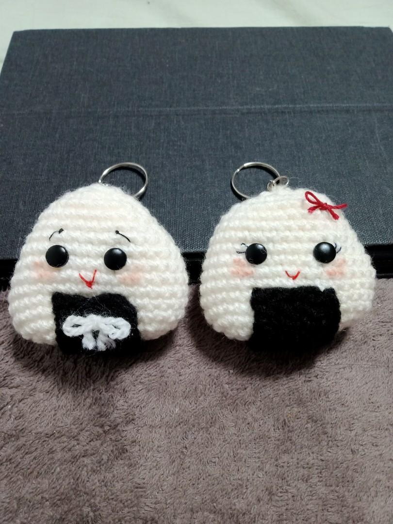 Crochet Onigiri Keychain, Hobbies & Toys, Stationery & Craft, Handmade ...