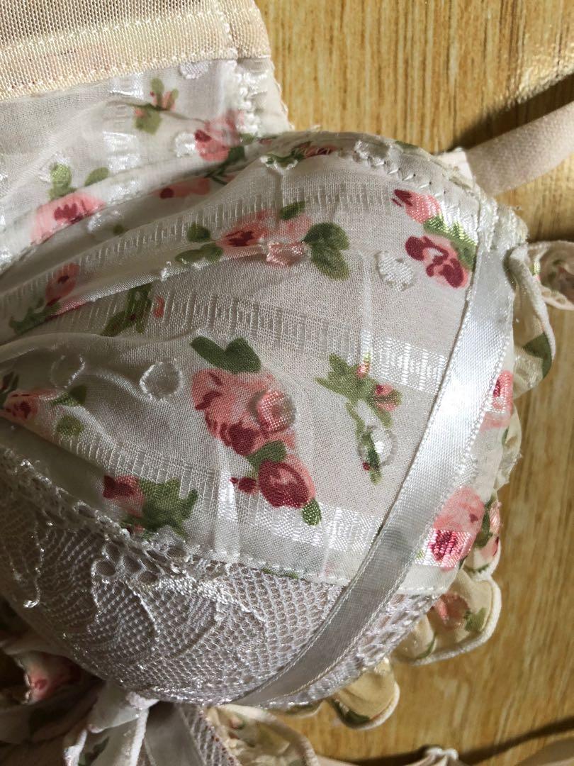 dainty bra coquette lolita itsy ditsy floral y2k vintage 80s ribbon ...