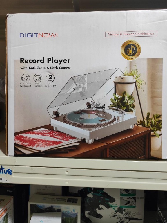 DIGITNOW! High Fidelity Belt Drive Turntable, Vinyl Record Player with ...
