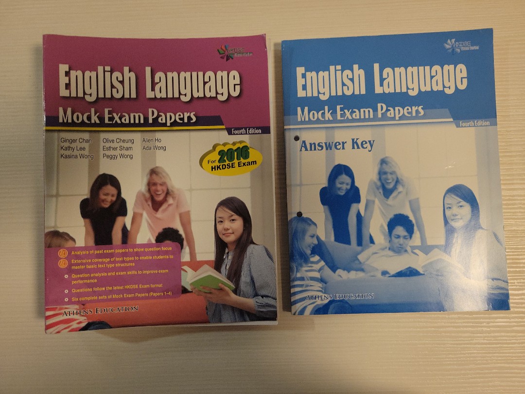 English Language Mock Exam Paper with answer key, 興趣及遊戲, 書本 & 文具, 教科書 ...