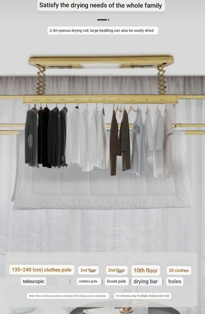 [FREE INSTALLATION] Automated Clothes Drying Rack, Furniture & Home ...