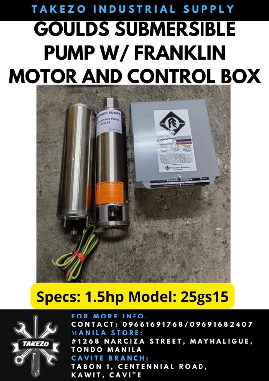 Goulds Submersible Pump W/ Franklin Motor and Control Box, Commercial ...