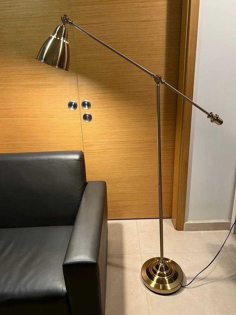 IKEA Barometer Floor/reading Lamp Brass colour, Furniture & Home Living ...