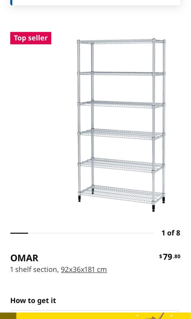 Ikea omar metal rack, Furniture & Home Living, Furniture, Shelves ...