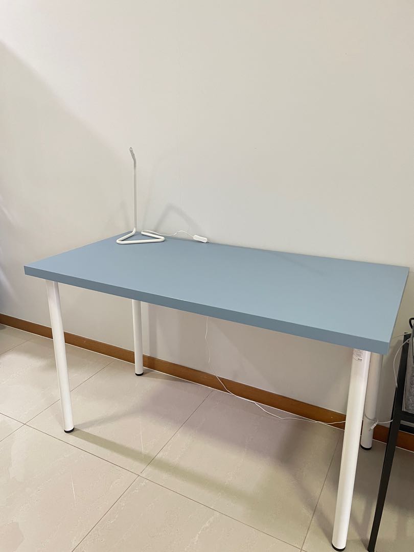 Free light! IKEA Study table - light blue, Furniture & Home Living ...