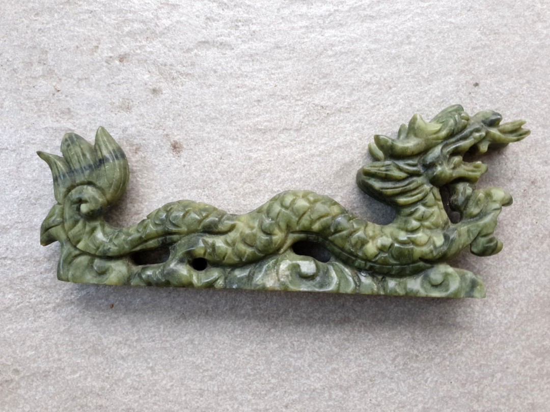 Jade stone dragon carving chinese vintage, Furniture & Home Living ...