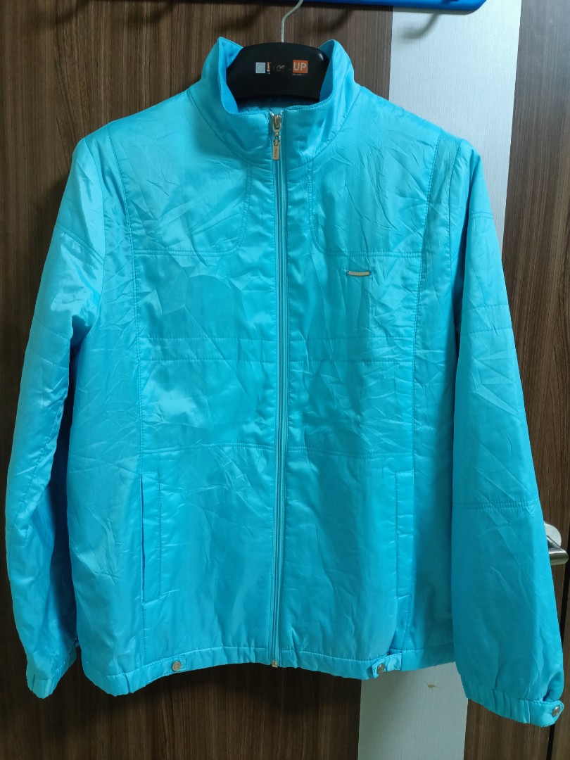 Jaket Biru Tosca Tebal, Fesyen Wanita, Pakaian Wanita, Baju Luaran di ...