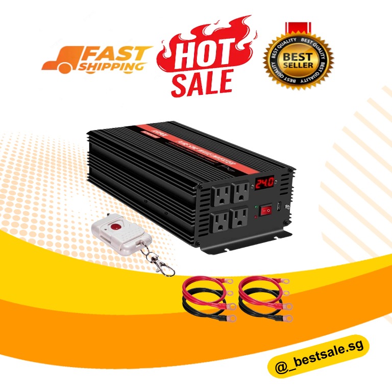 KRIPOL 2000 Watt Pure Sine Wave Inverter 24V DC to 240V AC Car Power ...