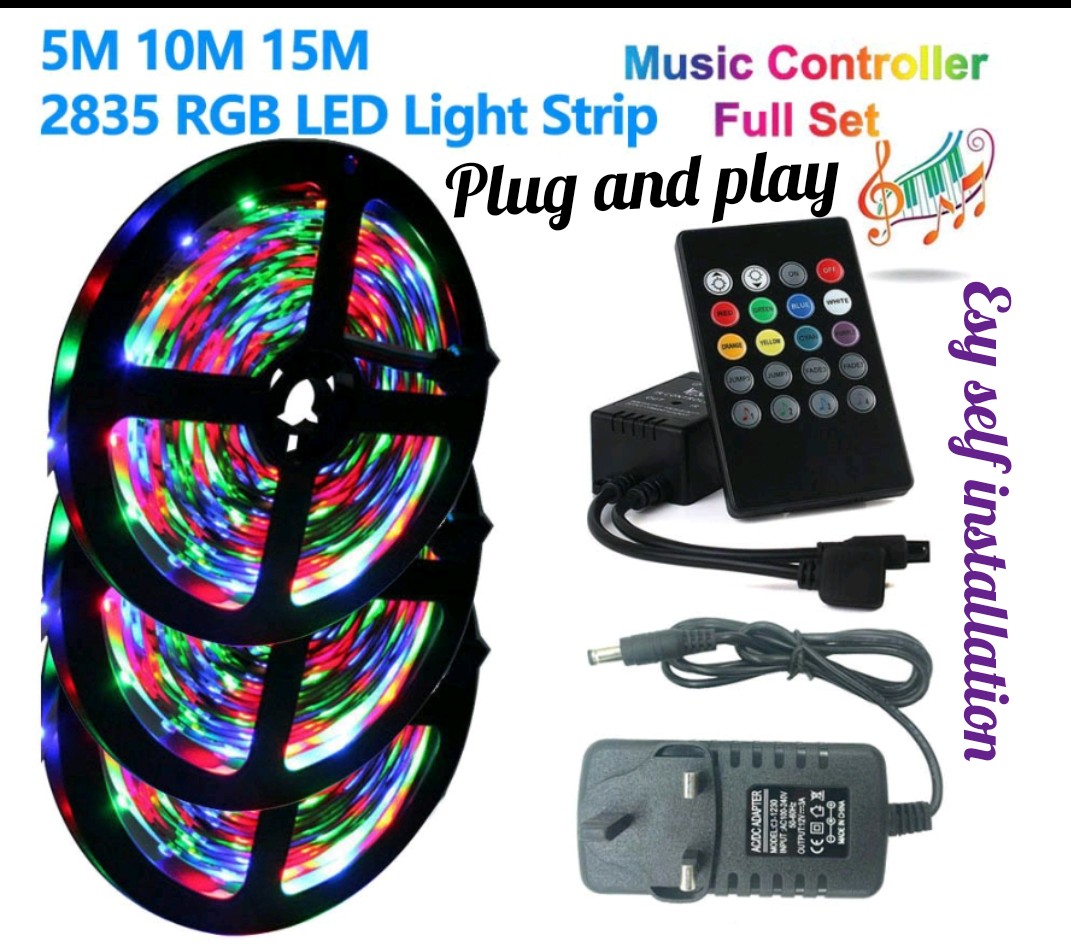 Led strip light complete set music sensor hot deal, Furniture & Home ...