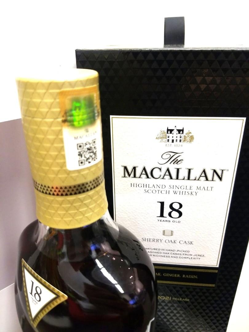Macallan 18 Years Sherry Oak 麥卡倫18年雪梨桶, 嘢食 & 嘢飲, 酒精飲料 - Carousell
