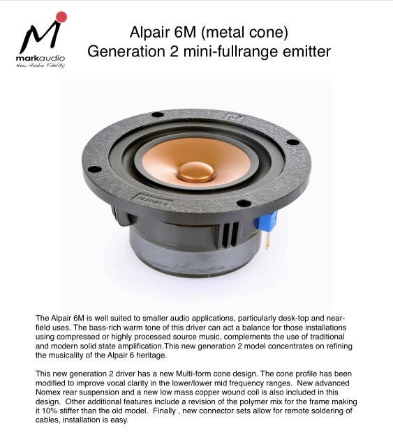 Markaudio Alpair 6M, Audio, Other Audio Equipment on Carousell