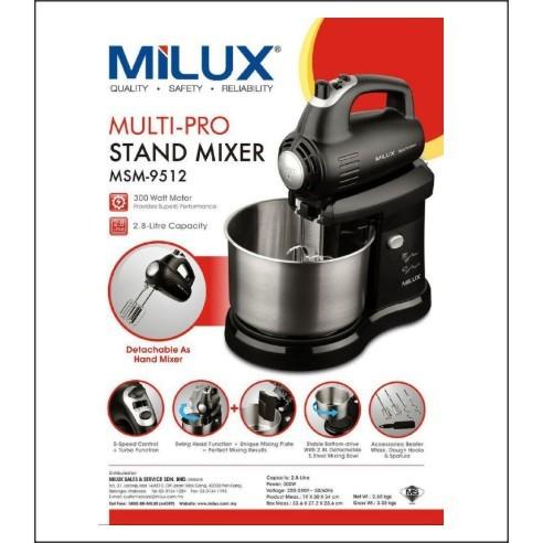 Milux Multi-Pro Stand Mixer Pengadun Makanan Masakan Berkualiti, TV ...
