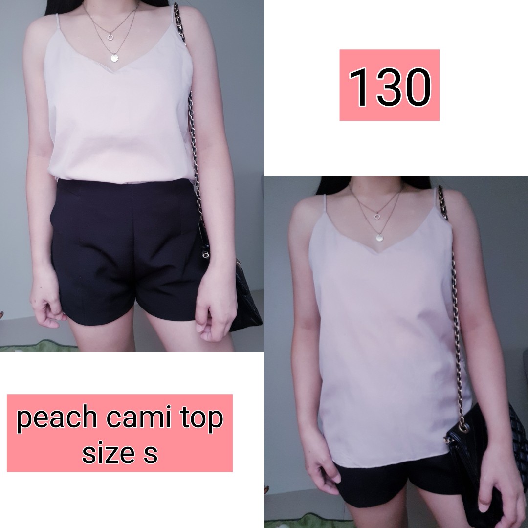 Peach cami top, Women's Fashion, Tops, Sleeveless on Carousell