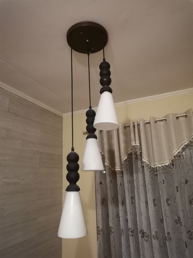 Pendant light drop light (3 lights), Furniture & Home Living, Lighting ...