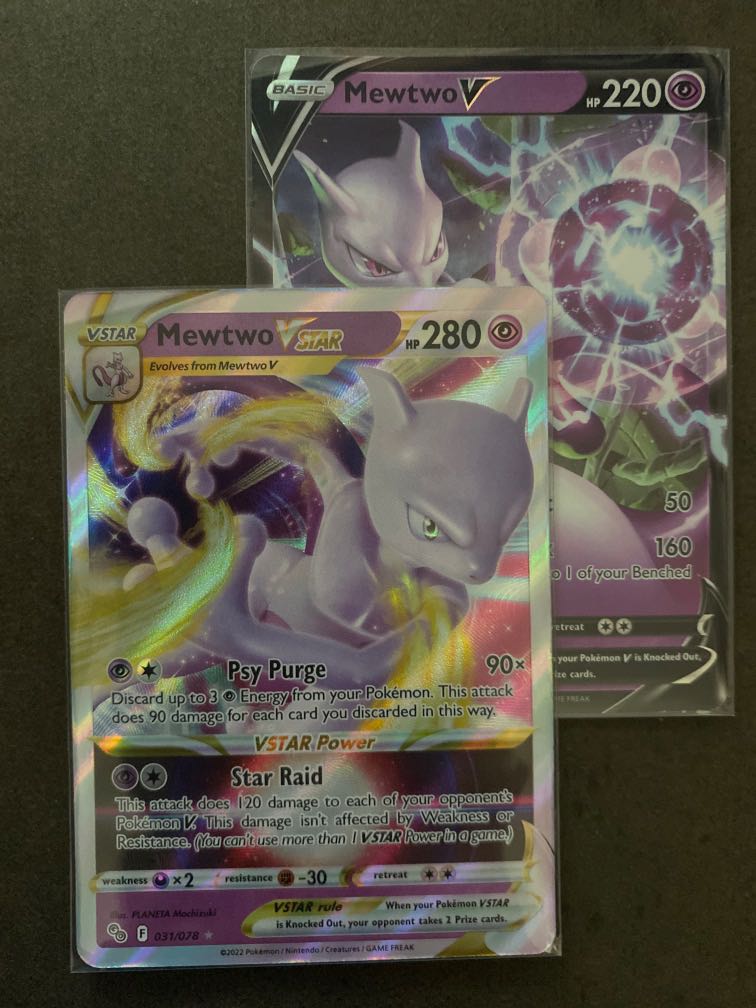 Pokémon Trading Card Game Mewtwo Vstar 031/078 and Mewtwo V 030/078 ...