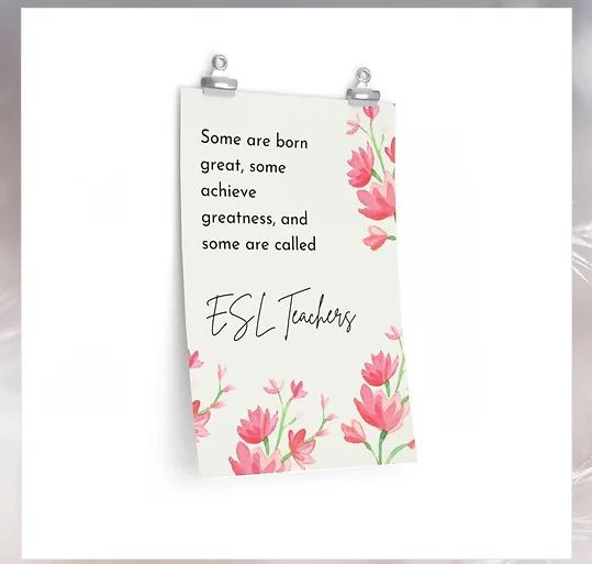 Premium Matte Vertical Posters - ESL Teacher Job, Furniture & Home ...
