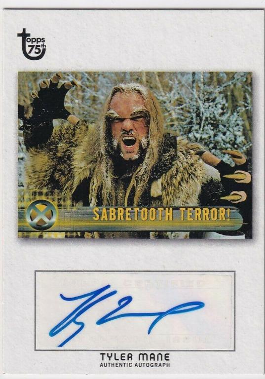 Sabretooth Tyler Mane X-Men TOPPS 75th ANNIVERSARY AUTOGRAPH AUTO card ...