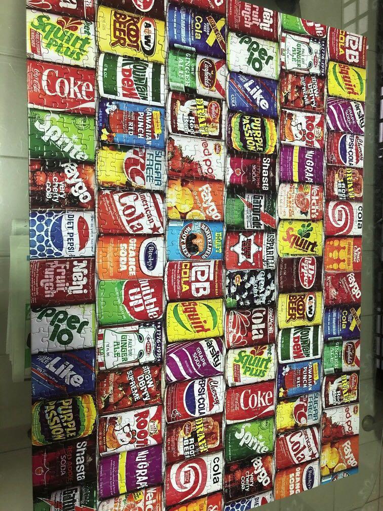 Soda cans 1000 jigsaw puzzle, Hobbies & Toys, Toys & Games on Carousell