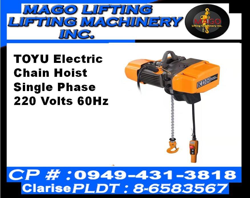 TOYU Electric Chain Hoist Single Phase 220 Volts 60Hz, Commercial ...
