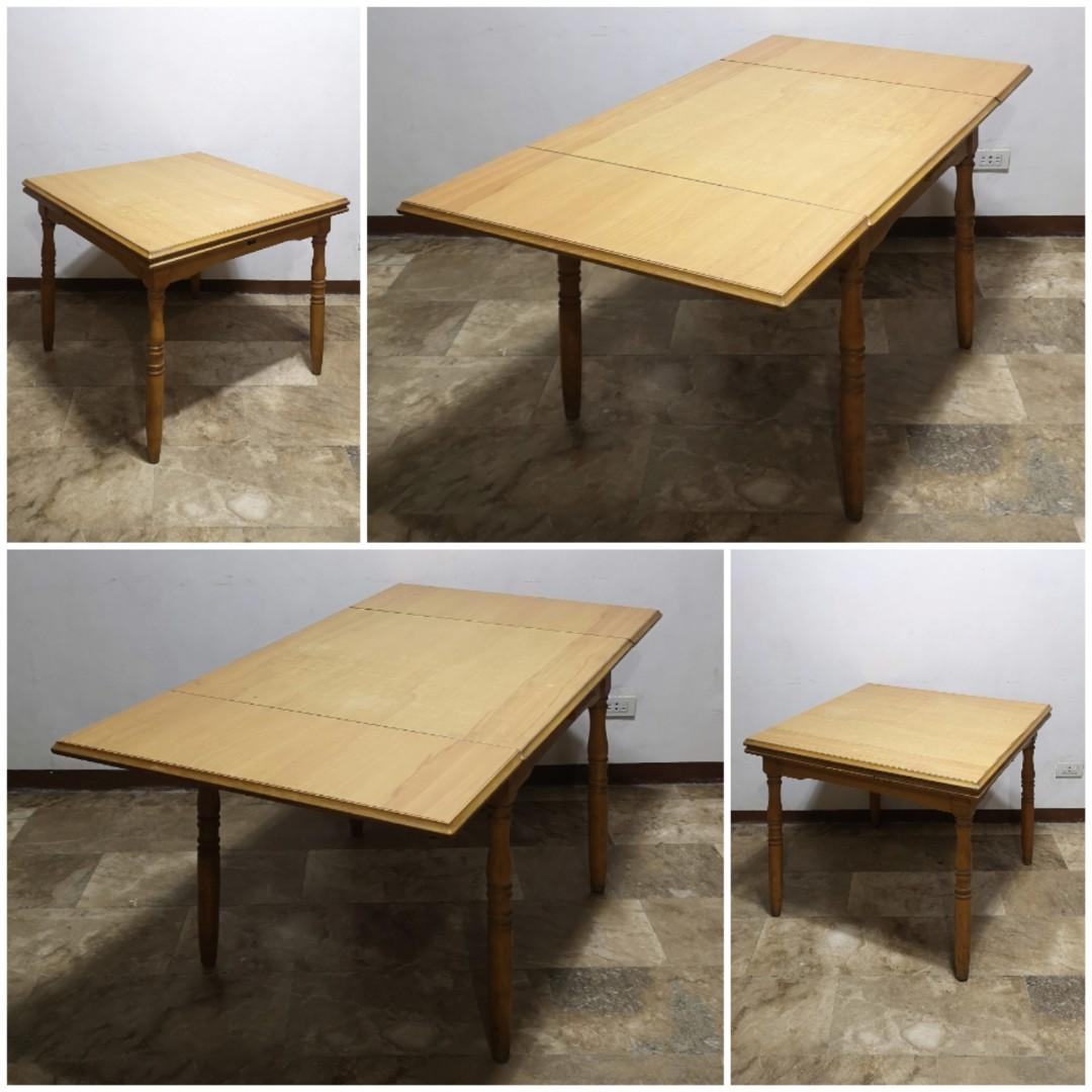 Vintage expandable dining table, solid wood, 4-6 seater, Furniture ...