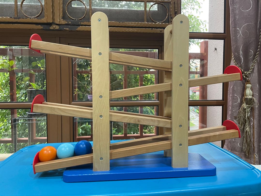 Wood ball run toy, Babies & Kids, Infant Playtime on Carousell