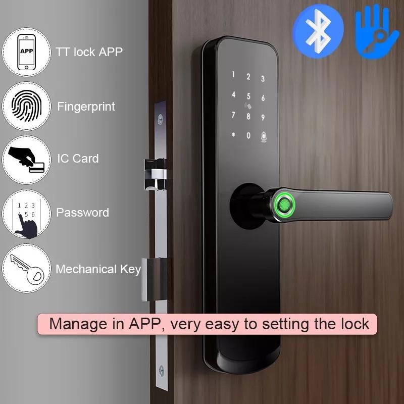 A260 Digital wooden door lock for HDB main door, Furniture & Home ...