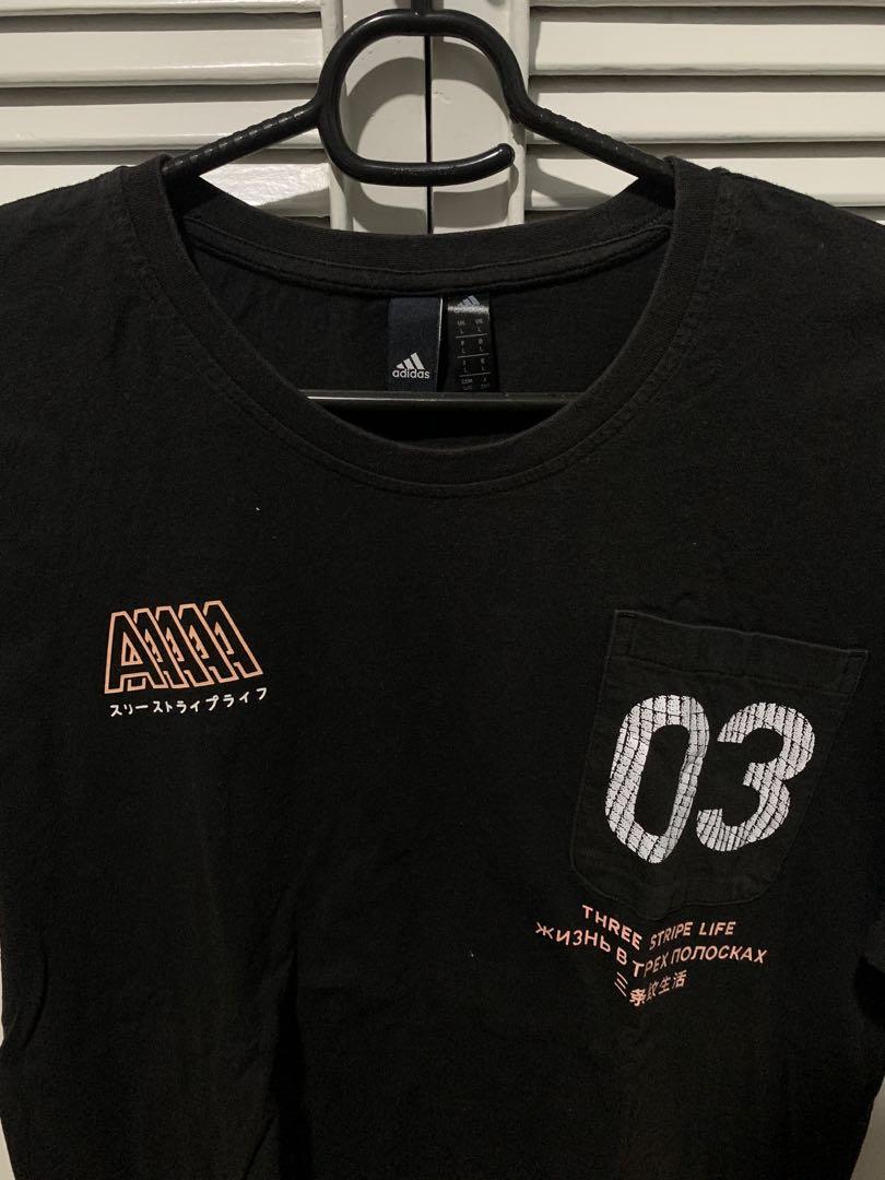 Adidas Three Stripe Life Graphic (Black), Men's Fashion, Tops & Sets ...