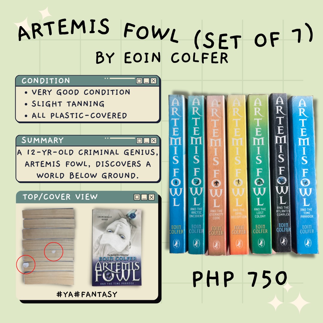Artemis Fowl by Eoin Colfer (1-7) Book Set , Hobbies & Toys, Books ...