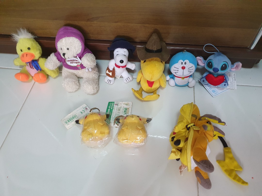 Assorted soft toys/ plush toys for sale Pikachu Raichu Doreamon Stitch ...