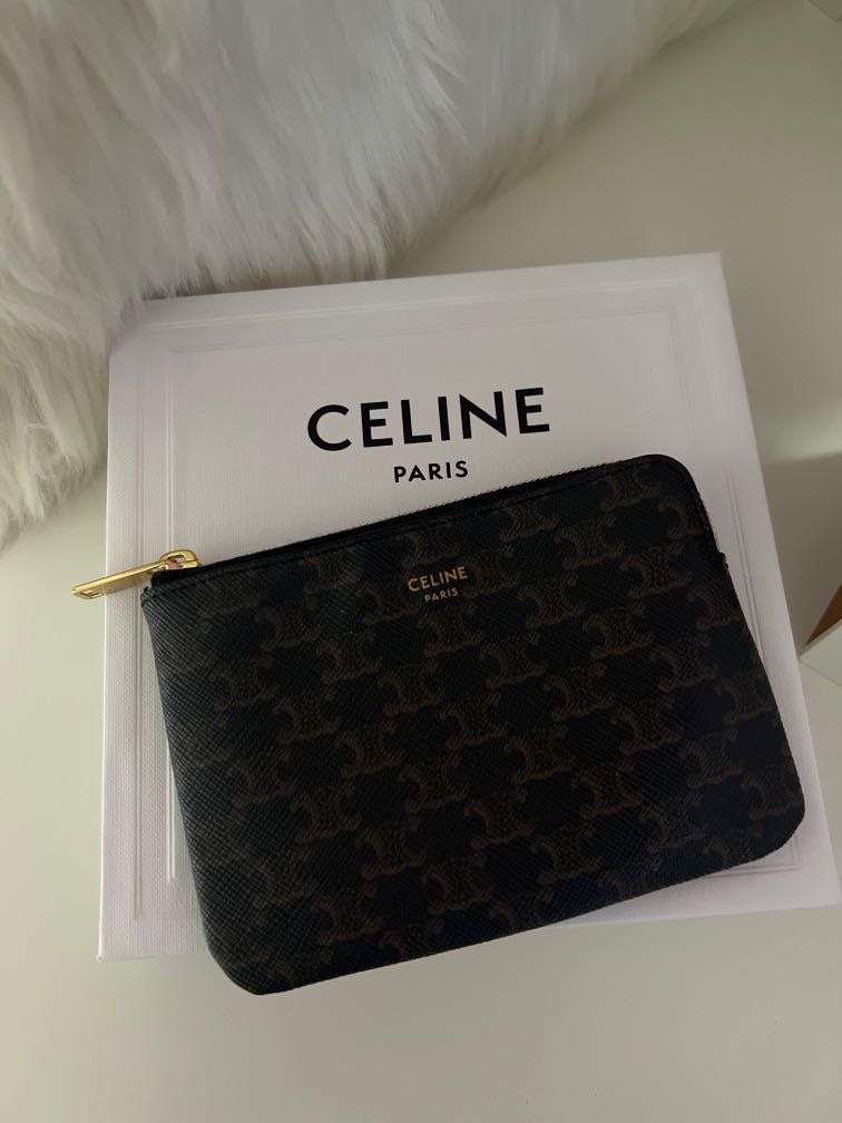 Authentic Celine Coin & Card Pouch with hook, Luxury, Bags & Wallets on ...