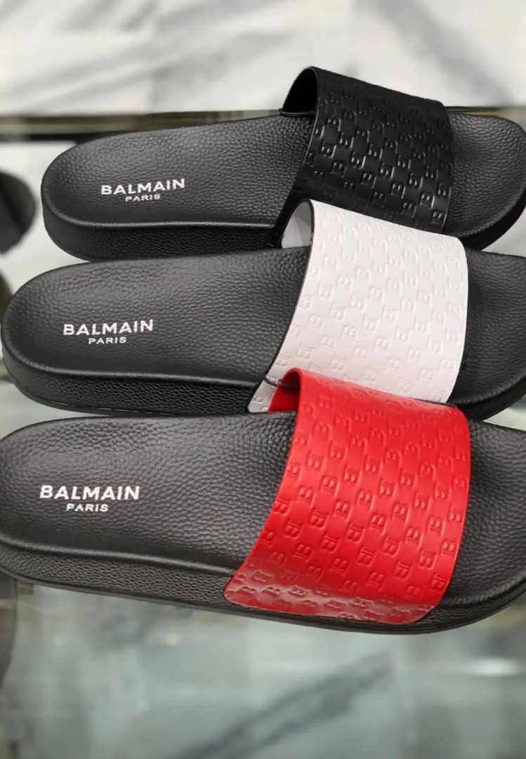 Balmain Slides, Women's Fashion, Footwear, Flats & Sandals on Carousell