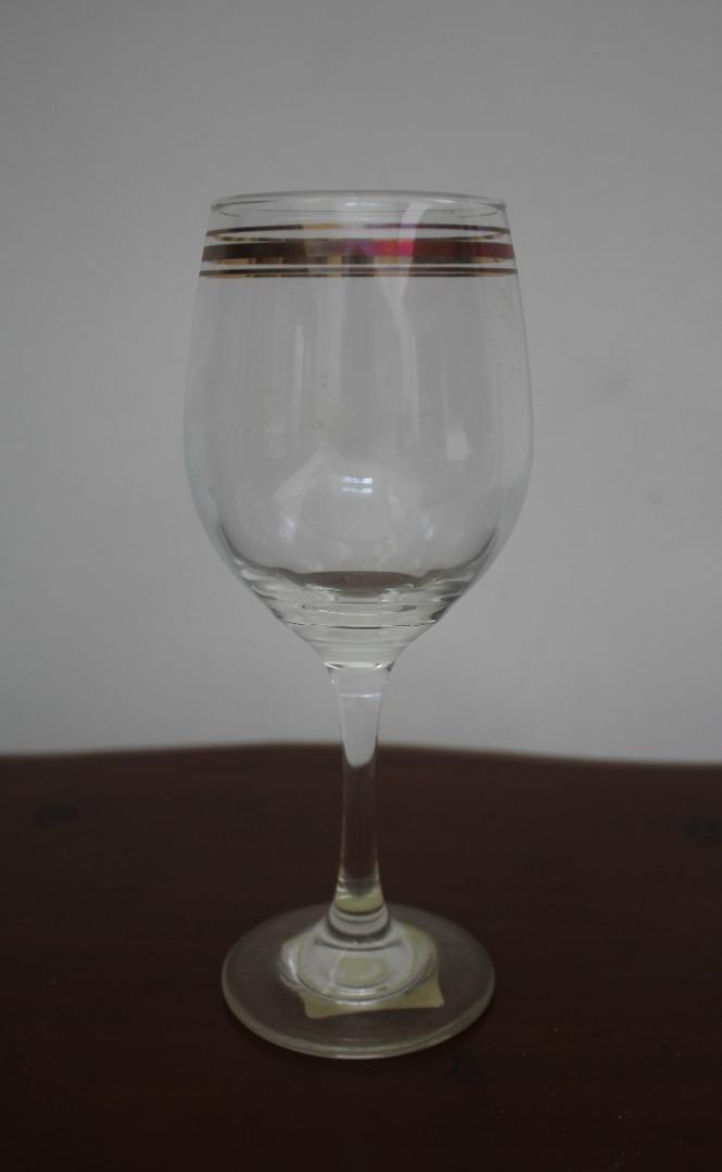 Clear Glass Goblet with Rim Design, Furniture & Home Living ...