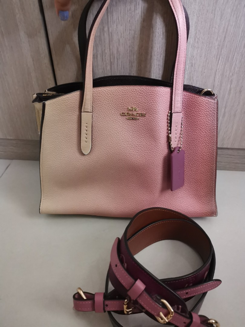 Coach mini tote bag in gradient pink colour, Women's Fashion, Bags ...
