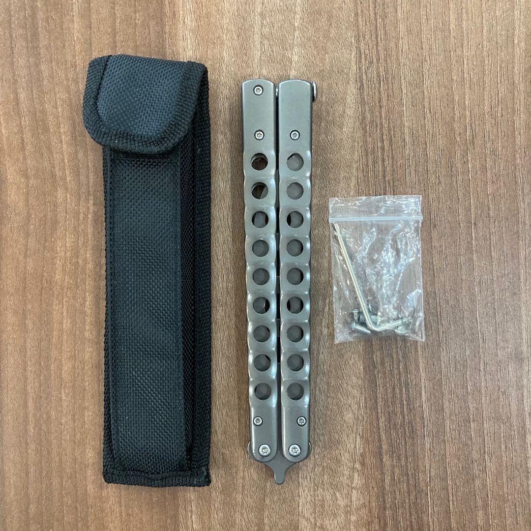 EDC Tactical Butterfly Knife Balisong Knife Trainer with pouch, Hobbies ...