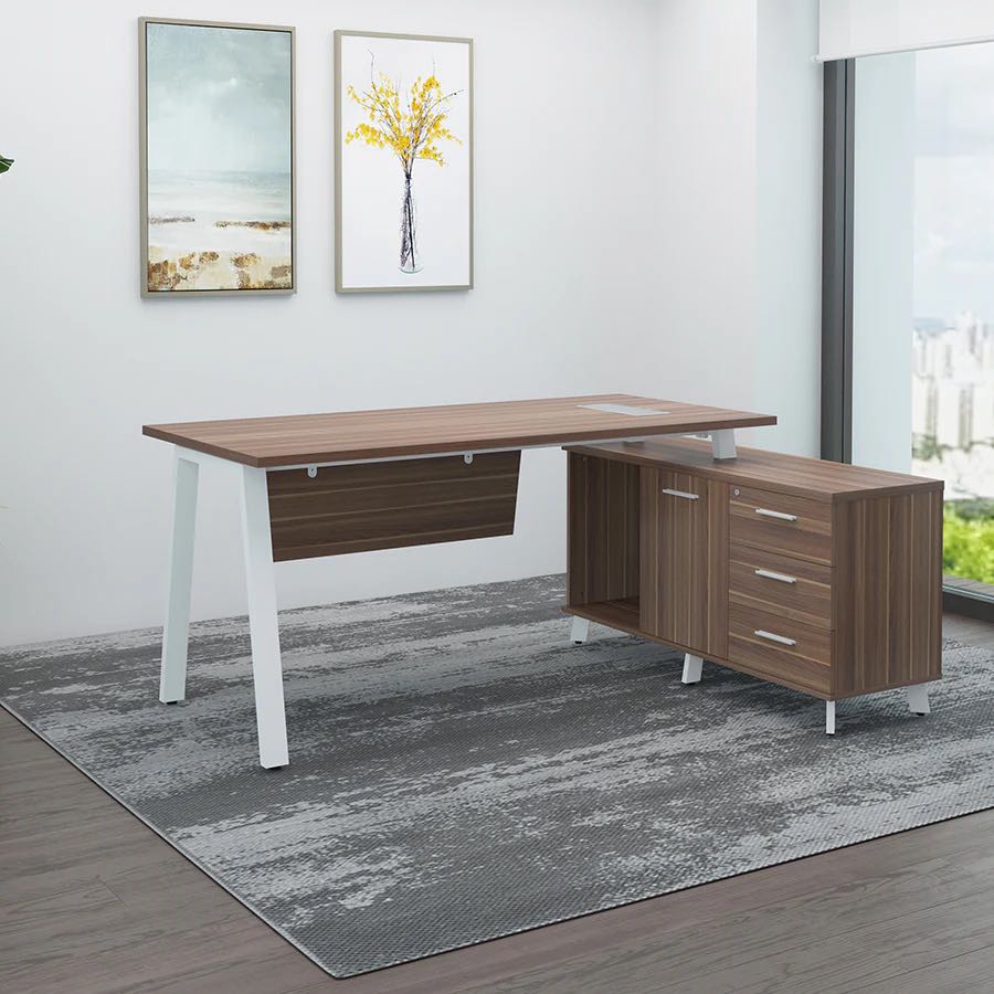 Executive desk L shape table, Furniture & Home Living, Office Furniture ...