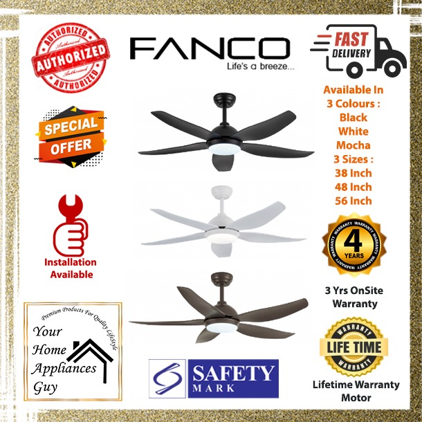 Fanco Galaxy 5 Ceiling Fan with 24W LED Light 38 / 48 / 56 inch Galaxy ...