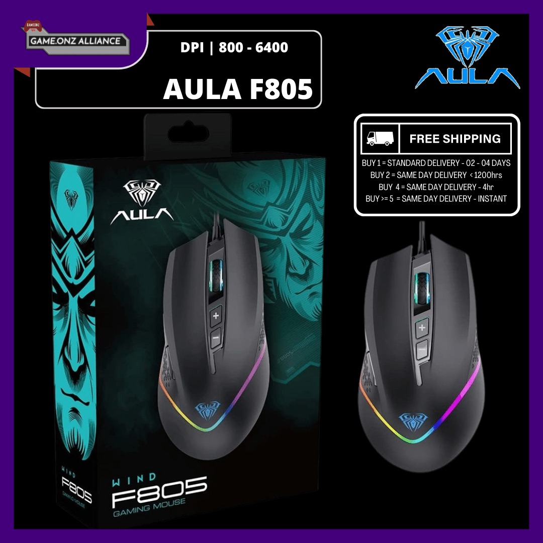 FREE SHIPPING | AULA F805 Gaming Mouse with selectable DPI from 800 ...