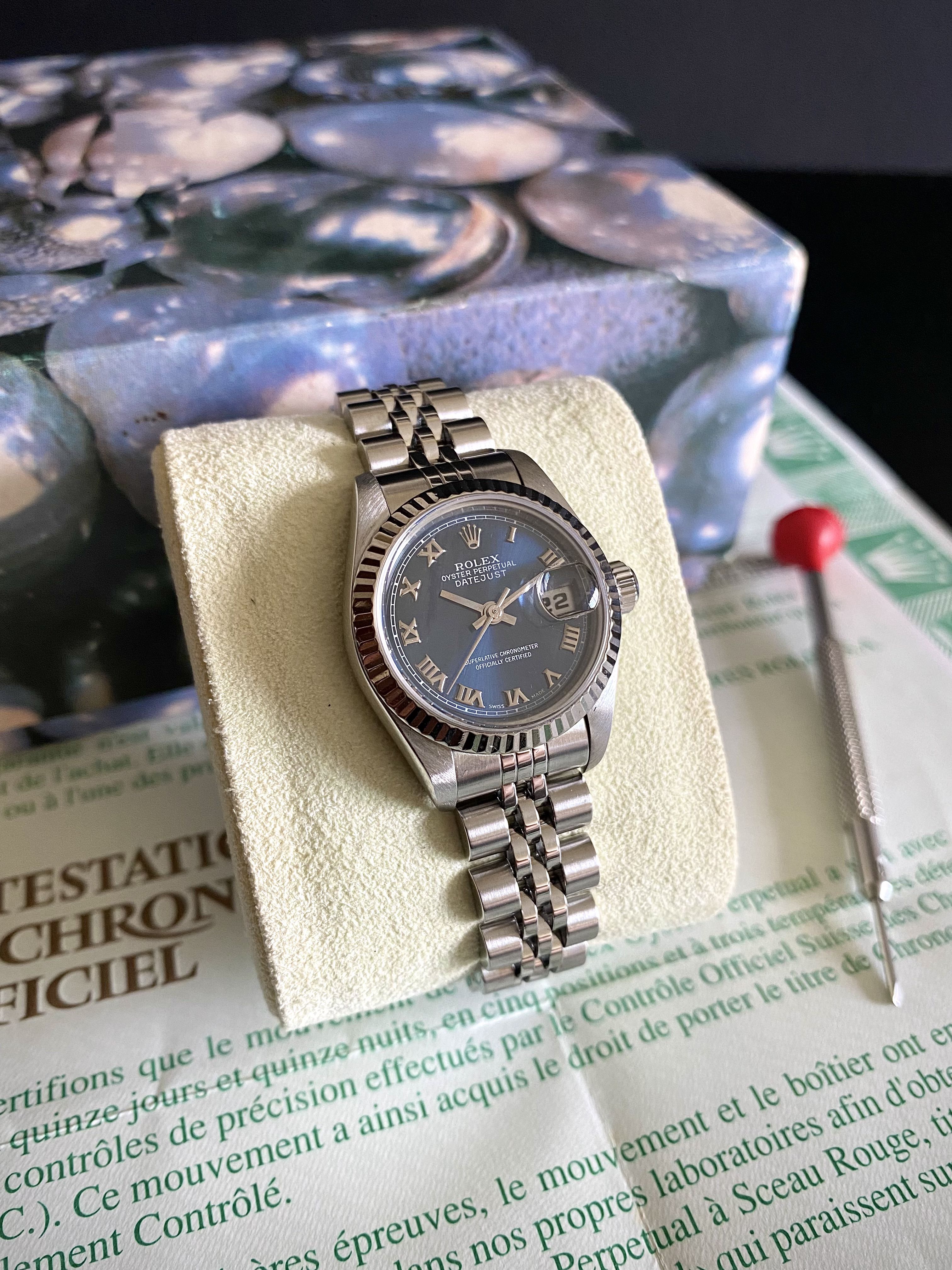 *Full complete set* Rolex Oyster Perpetual Datejust Ladies 18k white ...