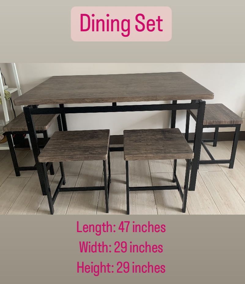 GARAGE SALE! Dining Table with Stools, Furniture & Home Living ...