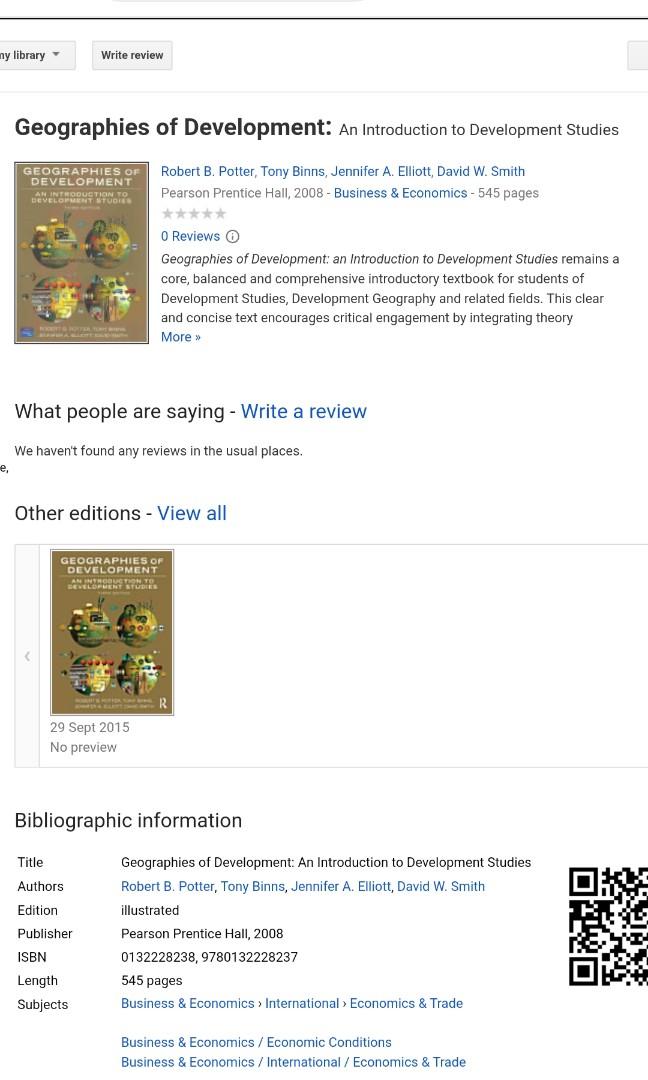 Geographies of Development: An Introduction to Development Studies ...