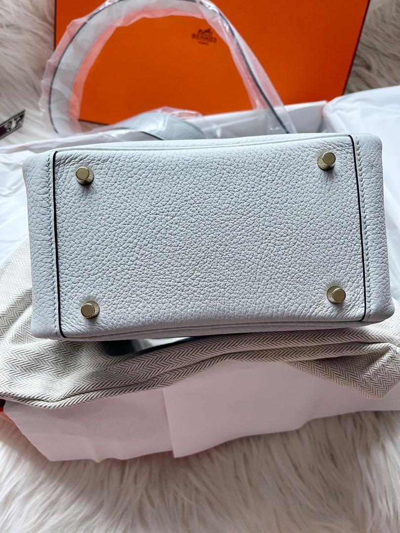 Hermes Mini Lindy in Pale Blue in GHW, Luxury, Bags & Wallets on Carousell