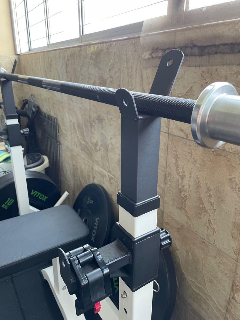 Powerlifting Home Gym Set up- Squat Rack, bench, power bar and weight ...